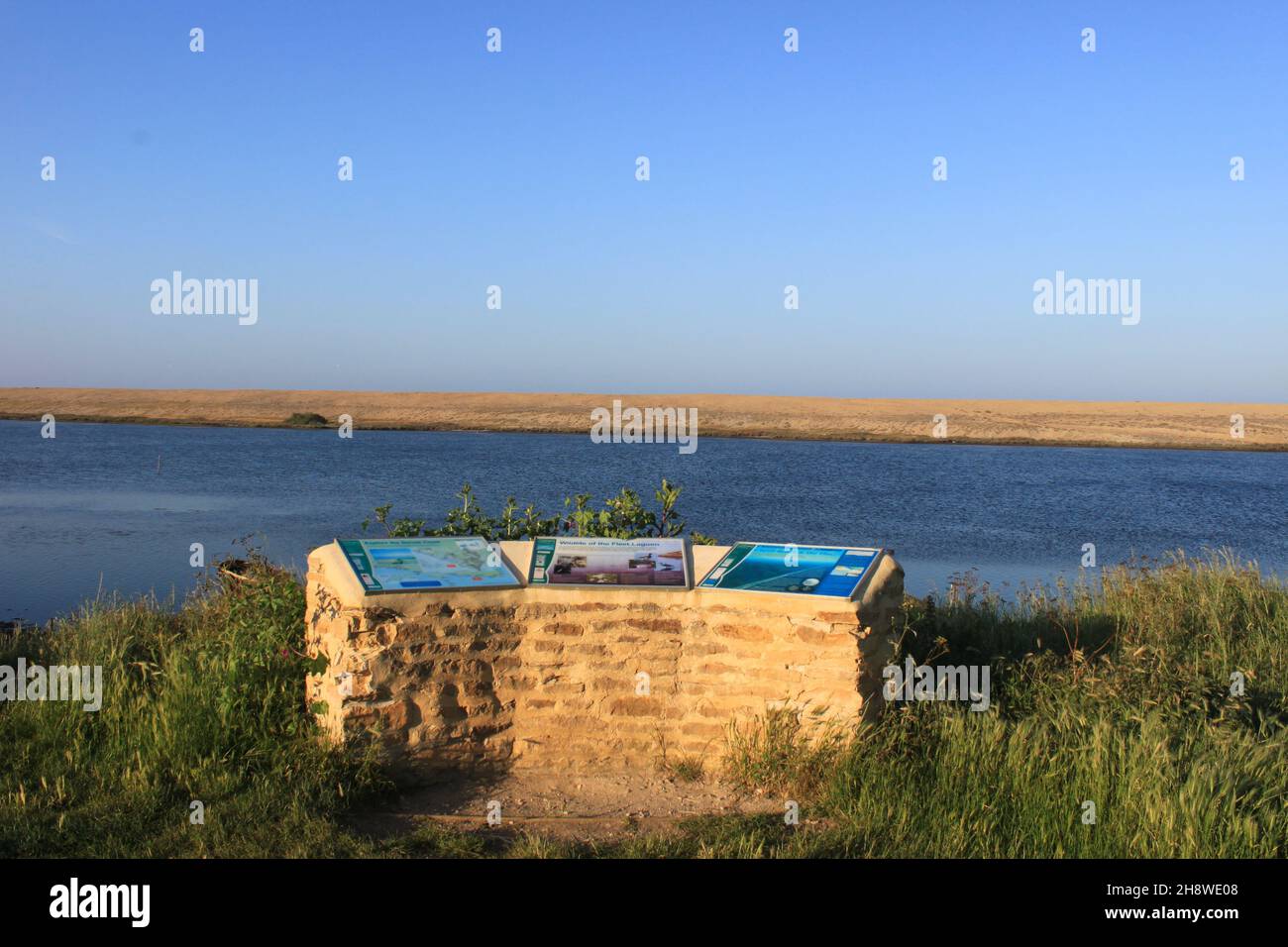 Fleet Lagoon. The England south west coast path. Jurassic Coast. Dorset ...
