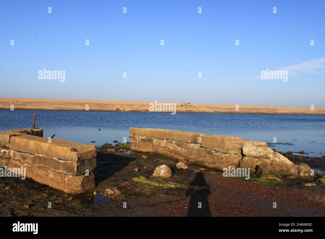Fleet Lagoon. The England south west coast path. Jurassic Coast. Dorset ...