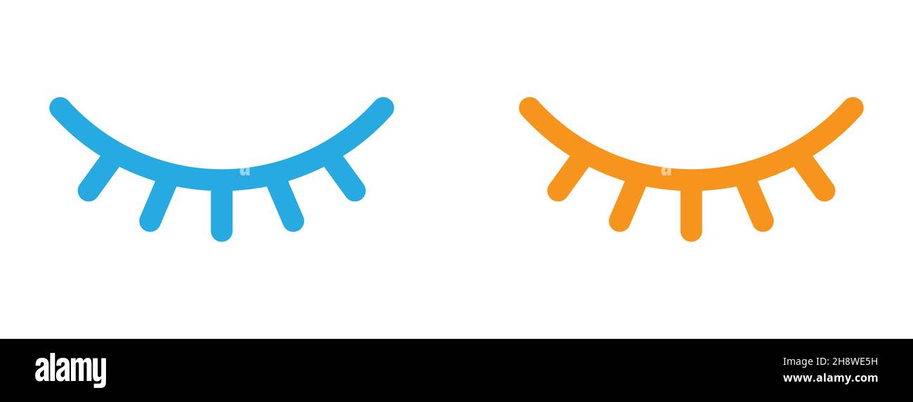 Closed eye linear icon. Simple symbol of eye. Vector illustration ...