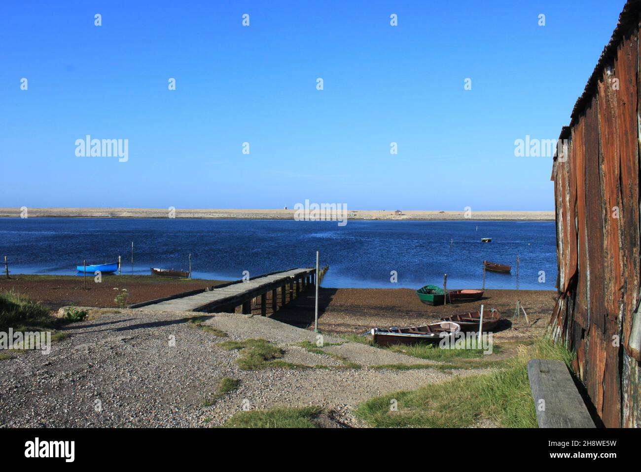 Fleet Lagoon. The England south west coast path. Jurassic Coast. Dorset ...
