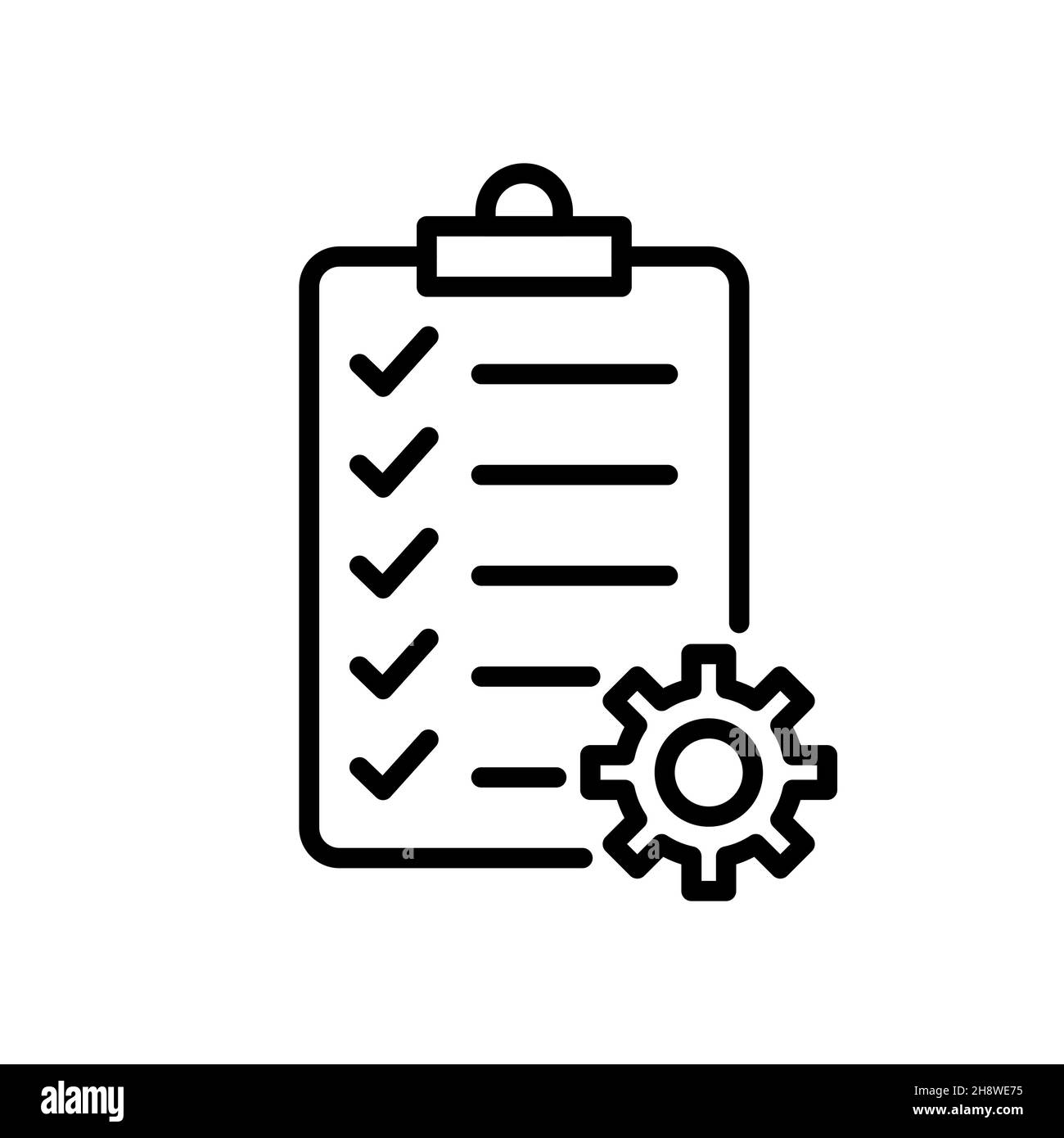Check list linear icon. Clipboard with check marks. Vector illustration ...