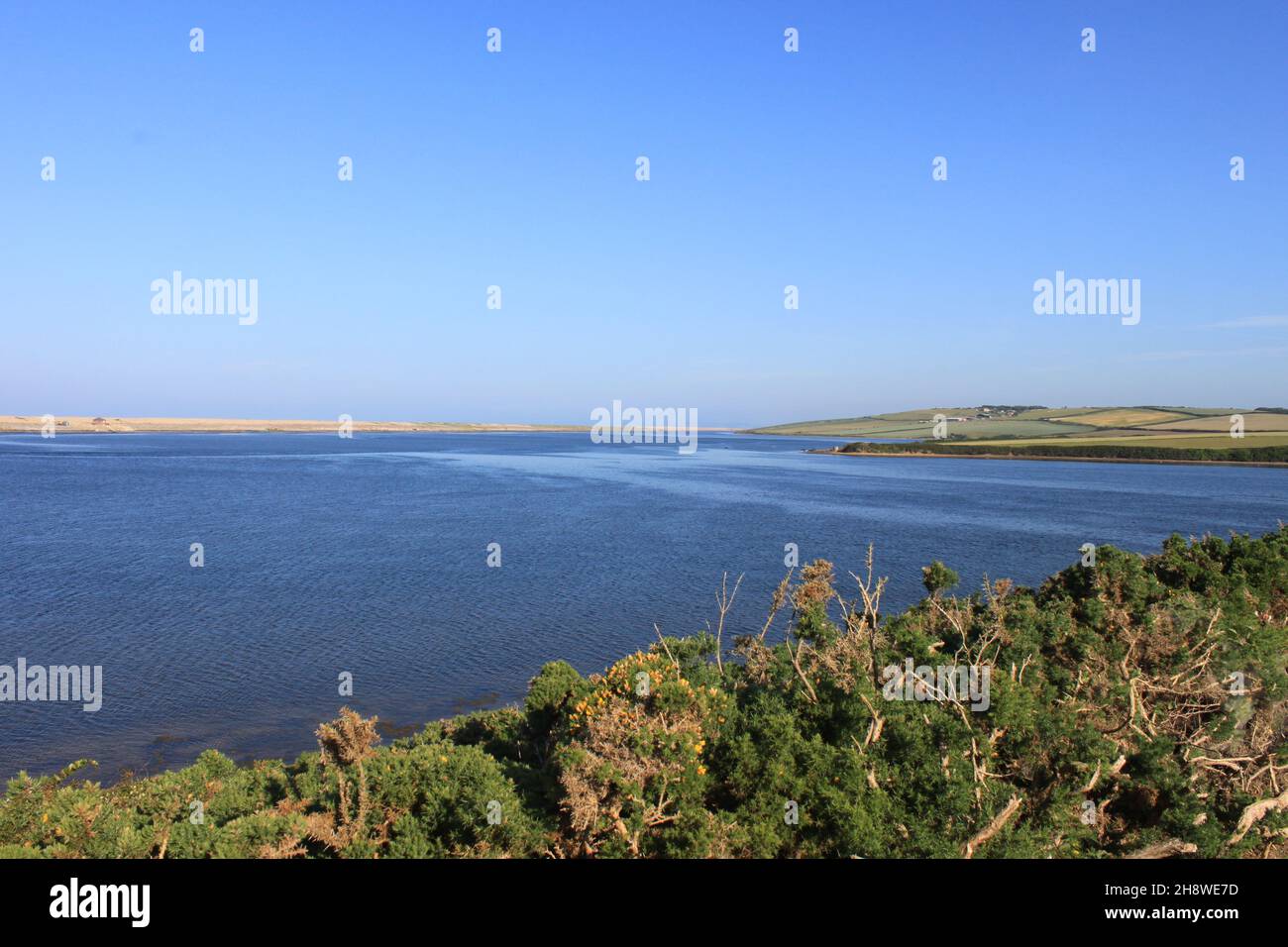 Fleet Lagoon. The England south west coast path. Jurassic Coast. Dorset ...