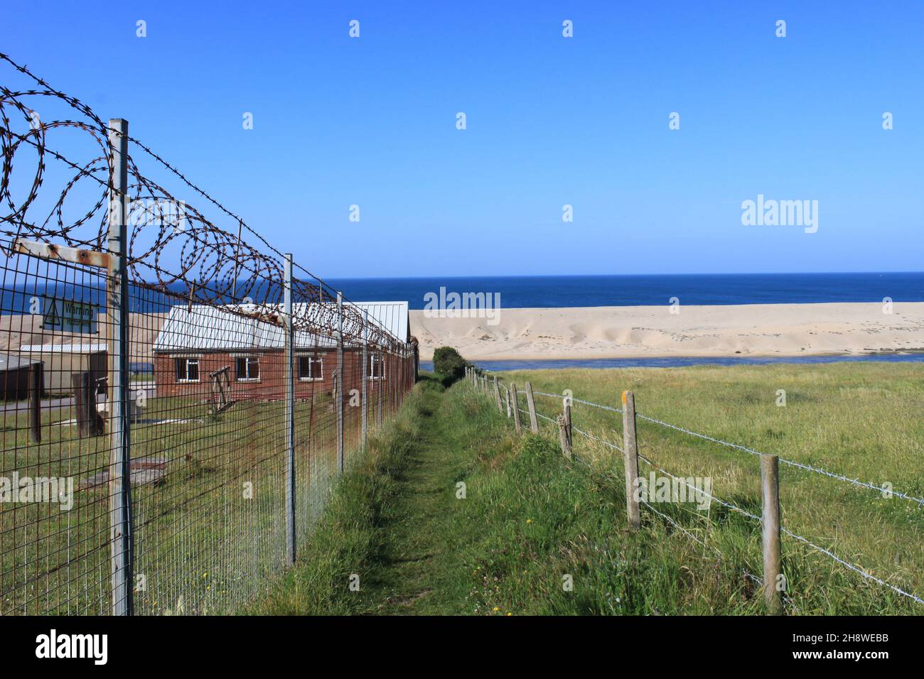 Wyke Regis Training Area Razor Wire fence. Fleet Lagoon. The England ...