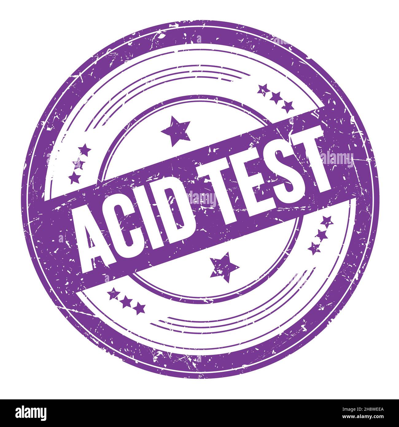 ACID TEST text on violet indigo round grungy texture stamp Stock Photo ...