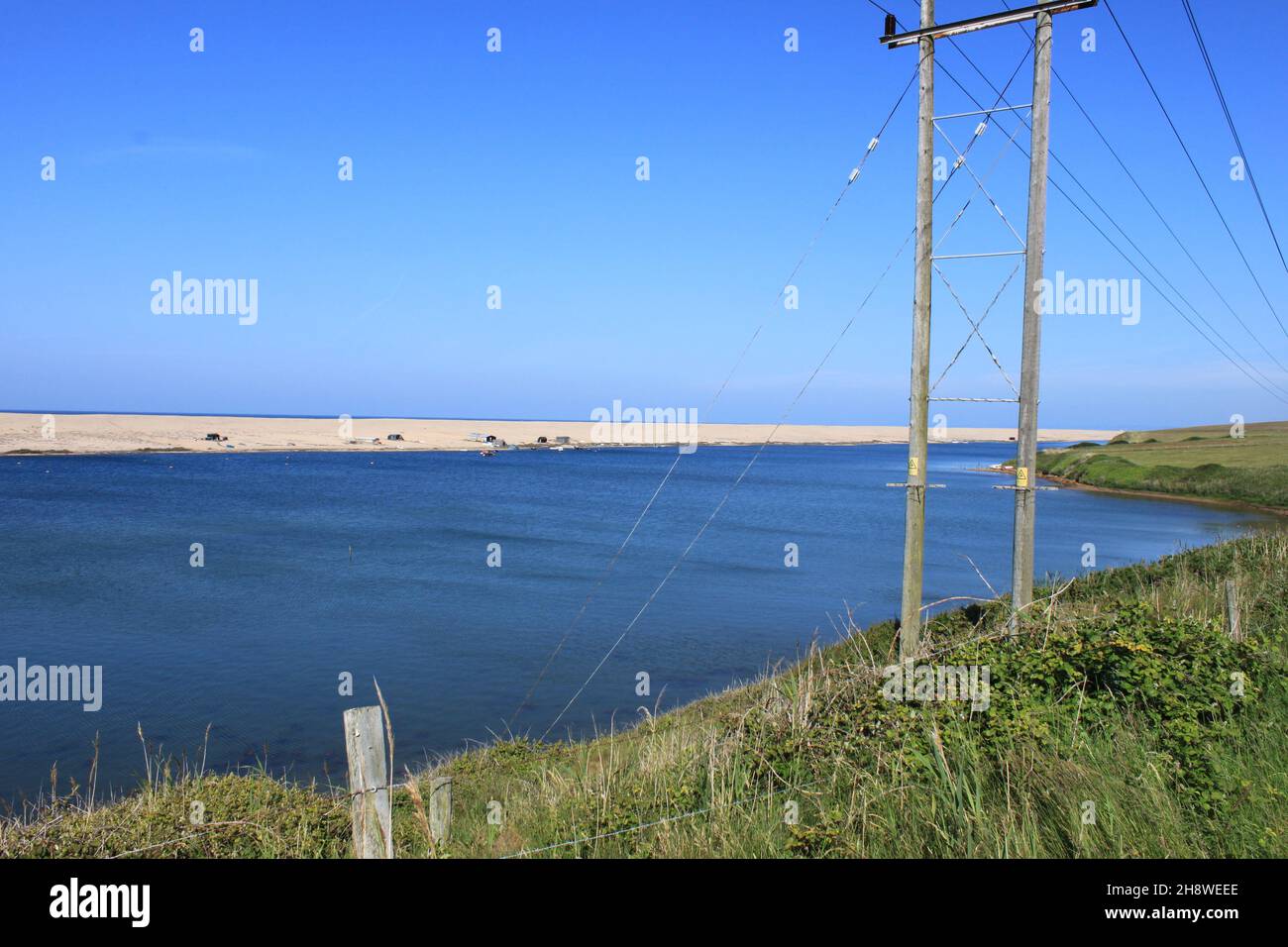 Fleet Lagoon. The England south west coast path. Jurassic Coast. Dorset ...