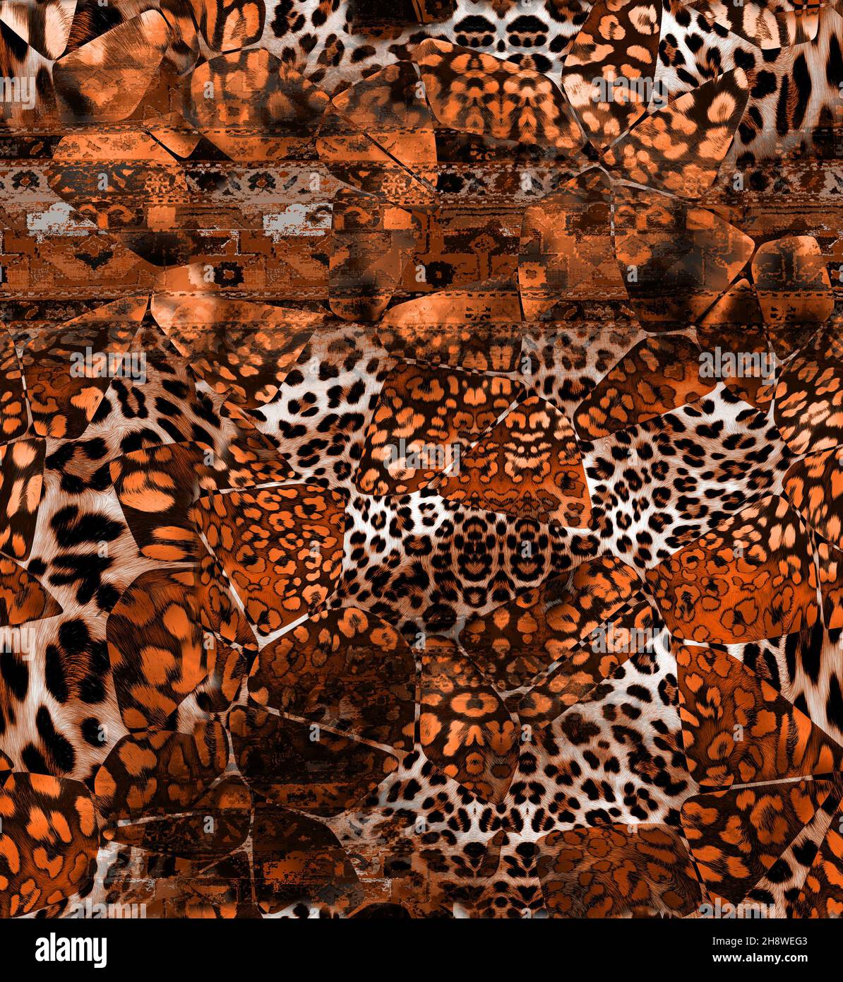Seamless pattern made of abstract elements and shapes. Animal skin ...