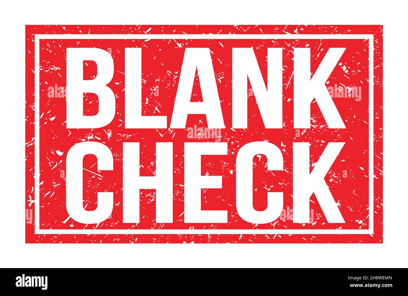 BLANK CHECK, words written on red rectangle stamp sign Stock Photo - Alamy