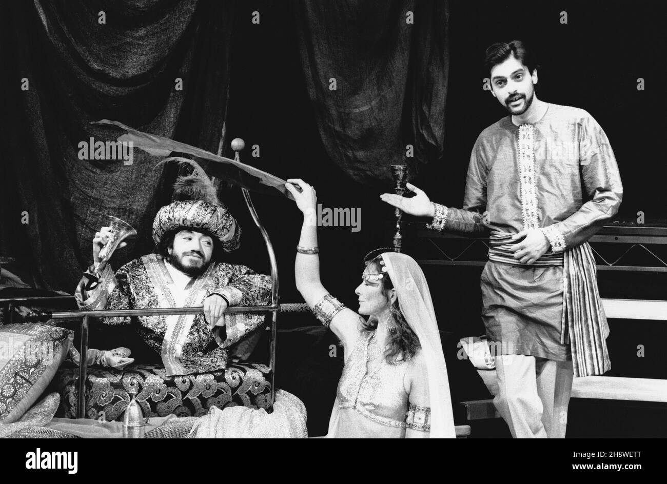 l-r: Nabil Shaban (The Caliph), Fiona Victory (Scheherezade), Paul ...