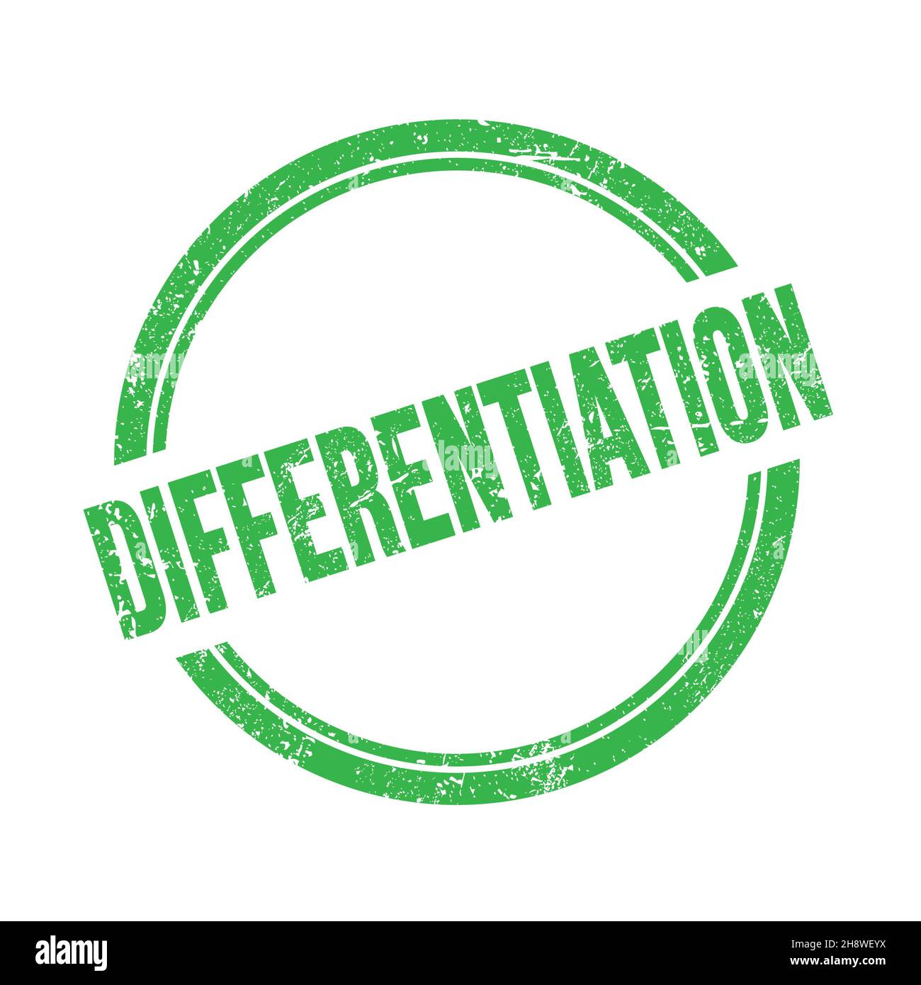 DIFFERENTIATION text written on green grungy vintage round stamp Stock ...