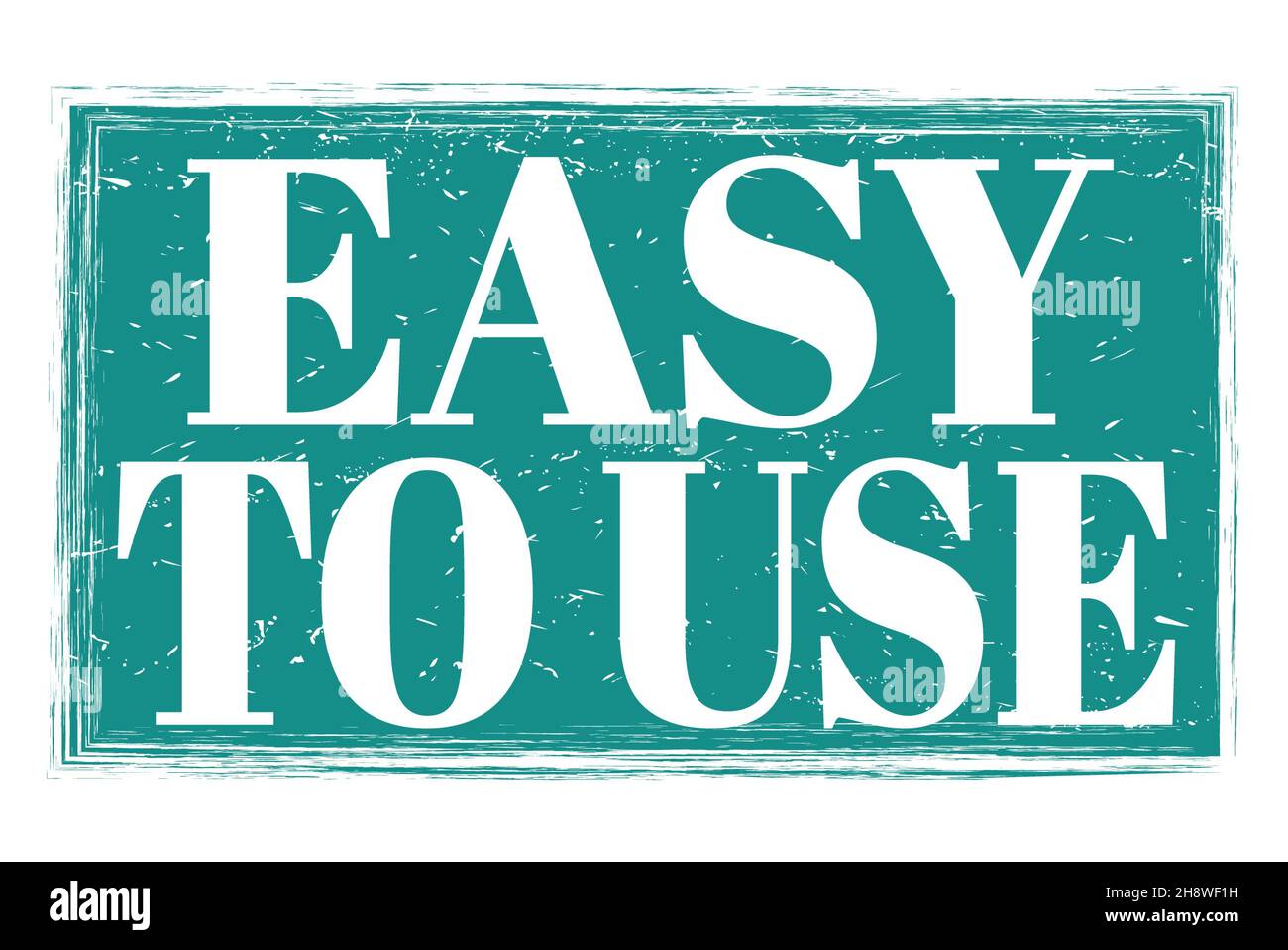 EASY TO USE, words written on blue grungy stamp sign Stock Photo - Alamy