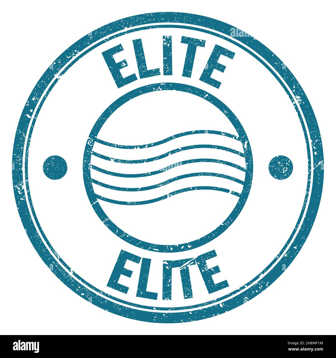 ELITE word written on blue round postal stamp sign Stock Photo - Alamy