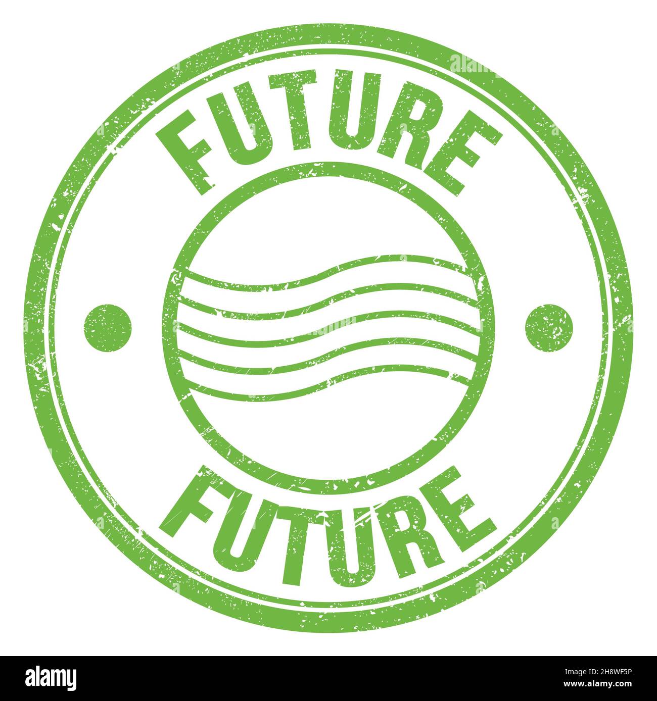 FUTURE word written on green round postal stamp sign Stock Photo - Alamy