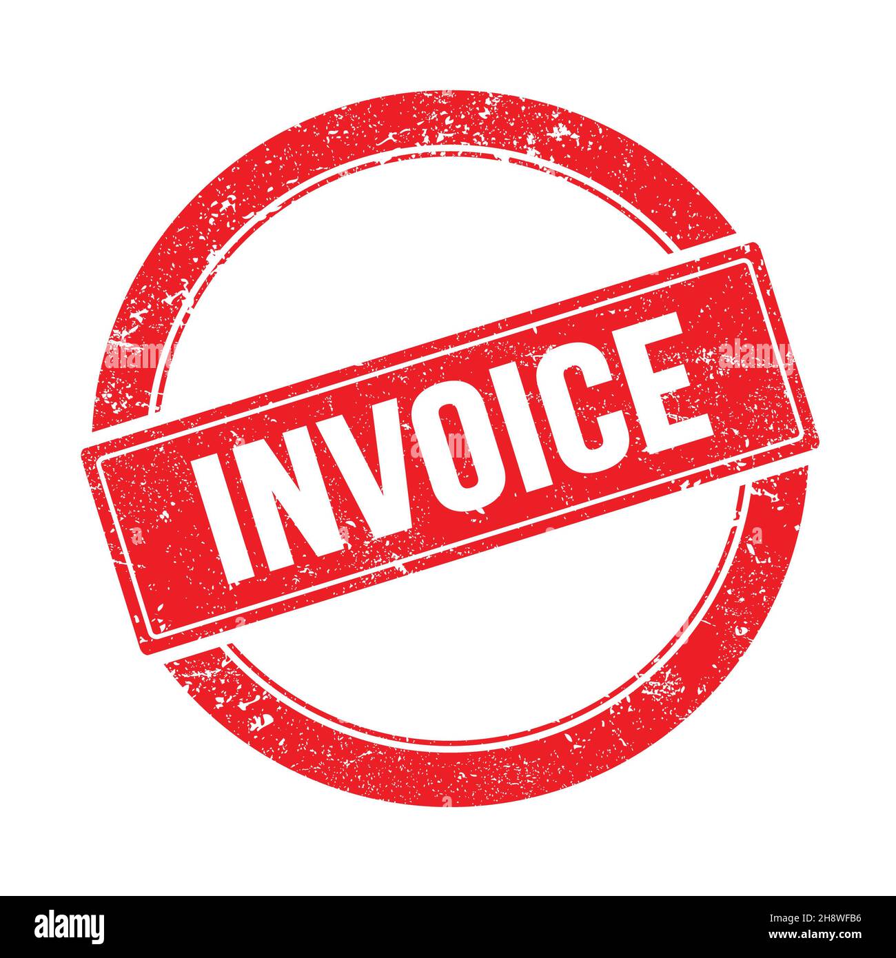 INVOICE text on red grungy round vintage stamp Stock Photo - Alamy