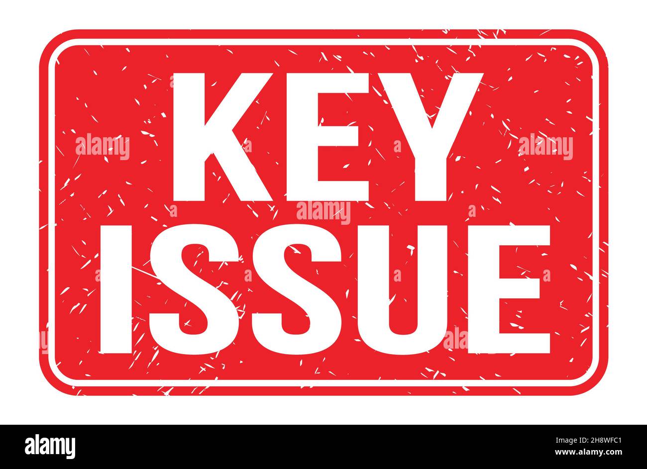 KEY ISSUE, words written on red rectangle stamp sign Stock Photo - Alamy