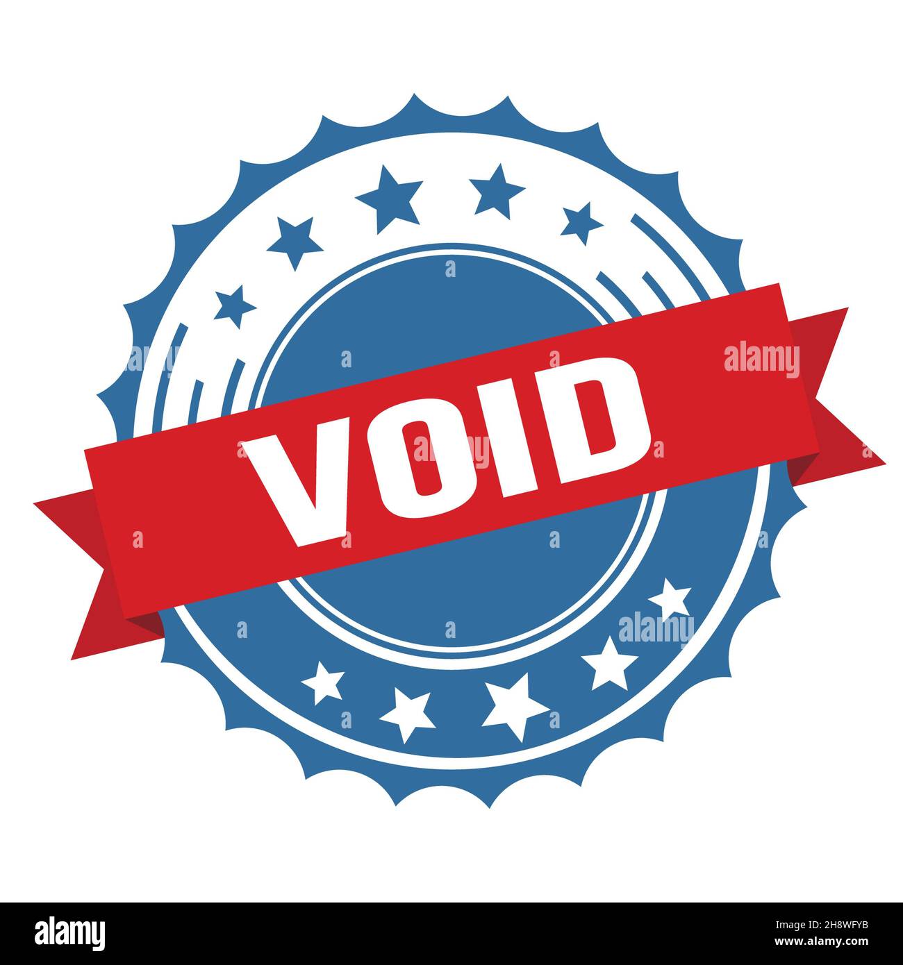 VOID text on red blue ribbon badge stamp Stock Photo - Alamy