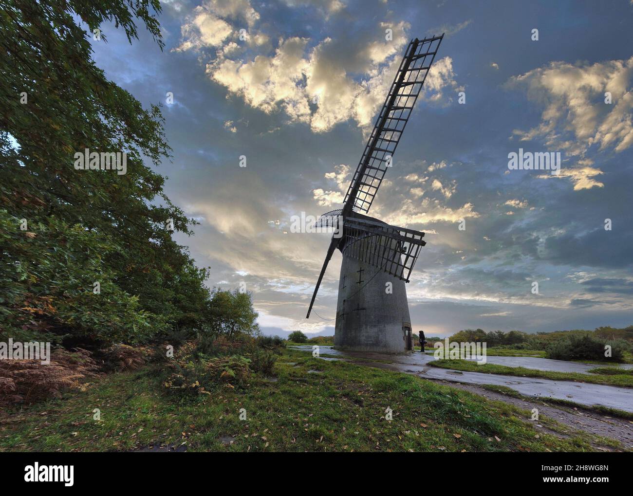 Fascinating shot of a windmill, Wirral, Bidston, UK Stock Photo - Alamy