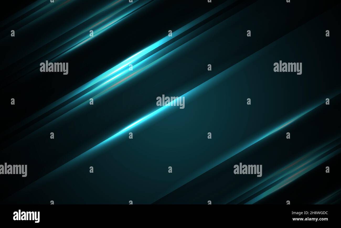 Dark geometric background with turquoise glowing vertical luminous ...