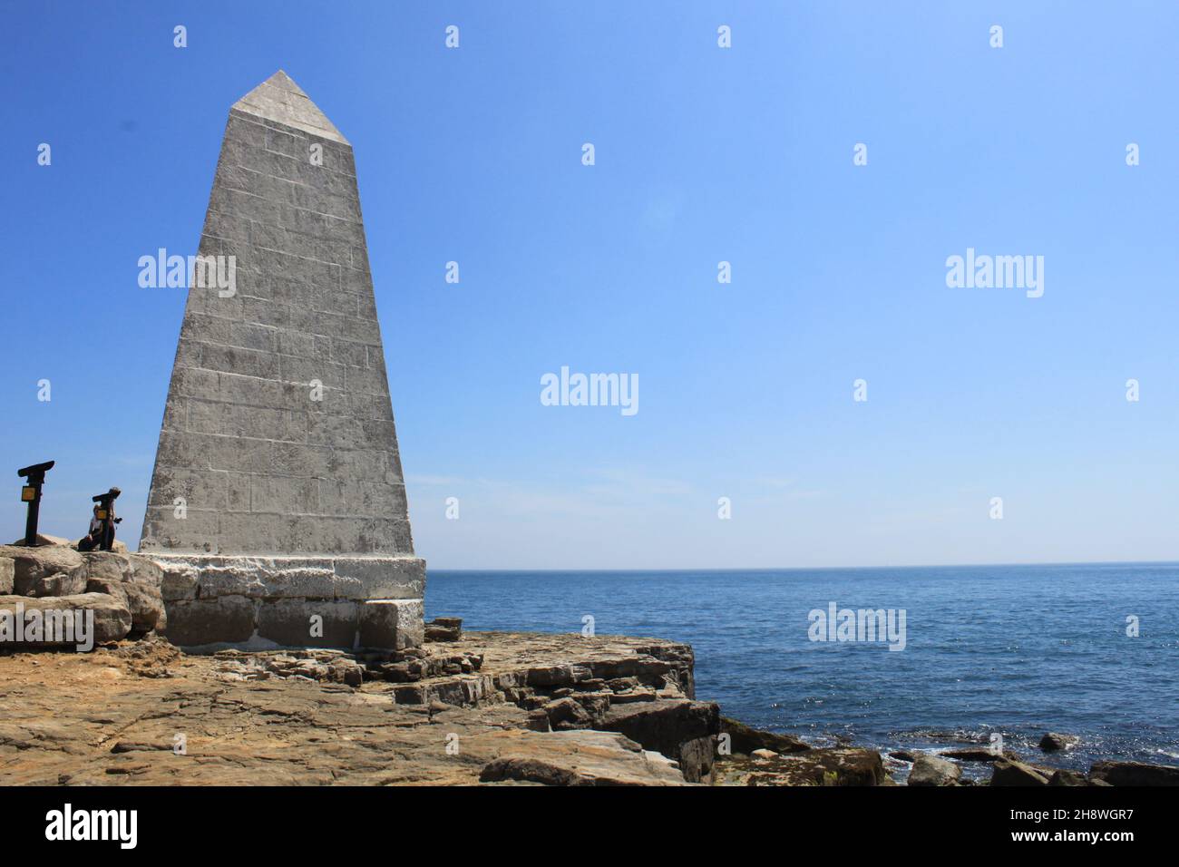 Trinity House Obelisk. Isle of Portland. The England south west coast ...