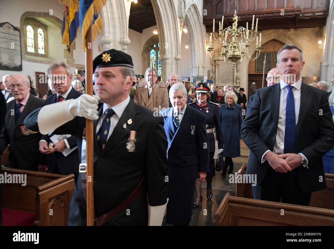 The Duchess of Cornwall (rear) during a service of rededication to mark ...