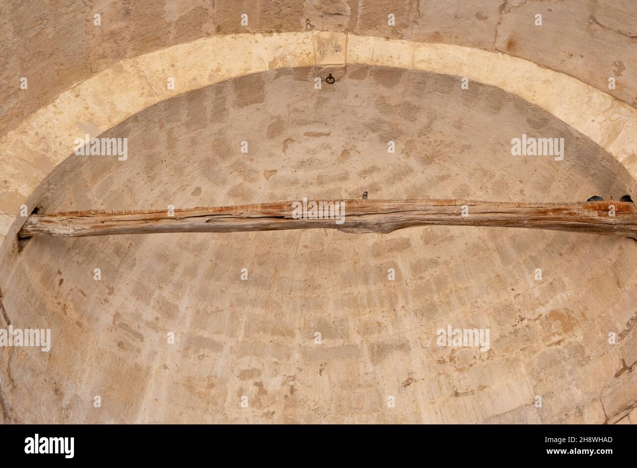 CRE, GREECE - Sep 26, 2021: The arched ceiling of a vault made in brick ...