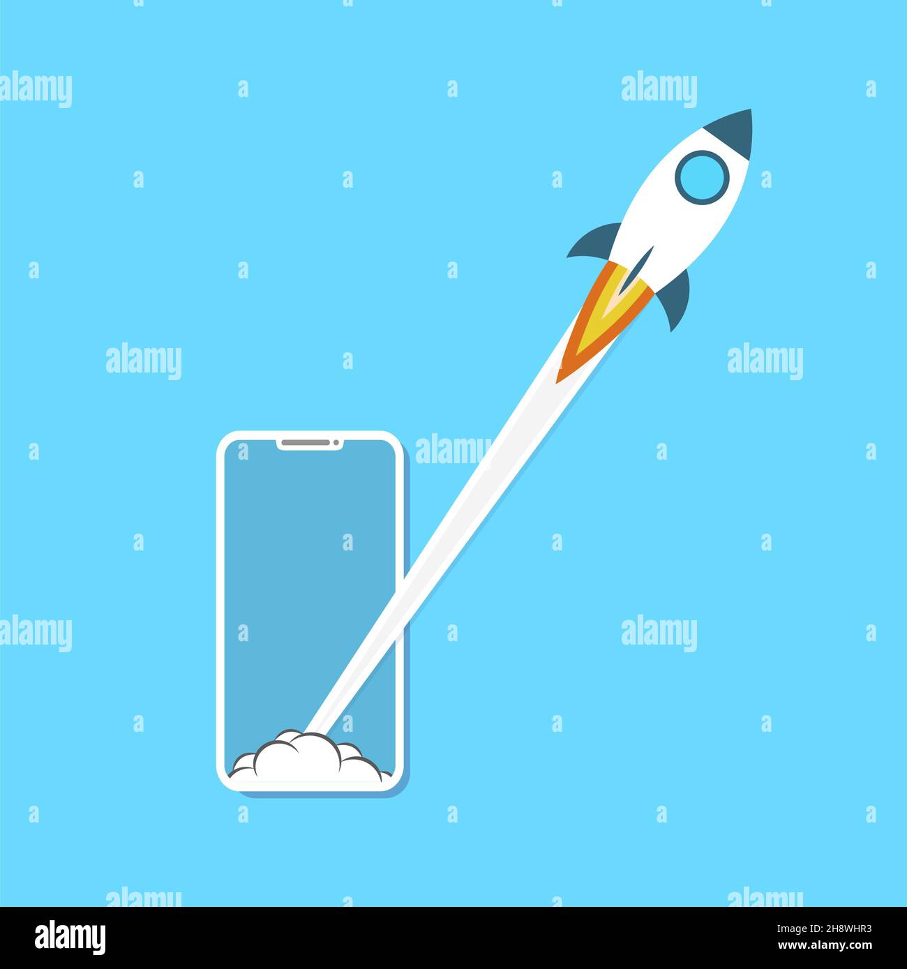 Launch rocket button icon concept hi-res stock photography and images ...
