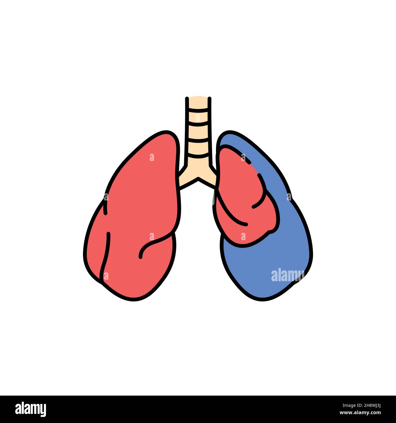 Pneumothorax color line icon. Human diseases. Pictogram for web page ...