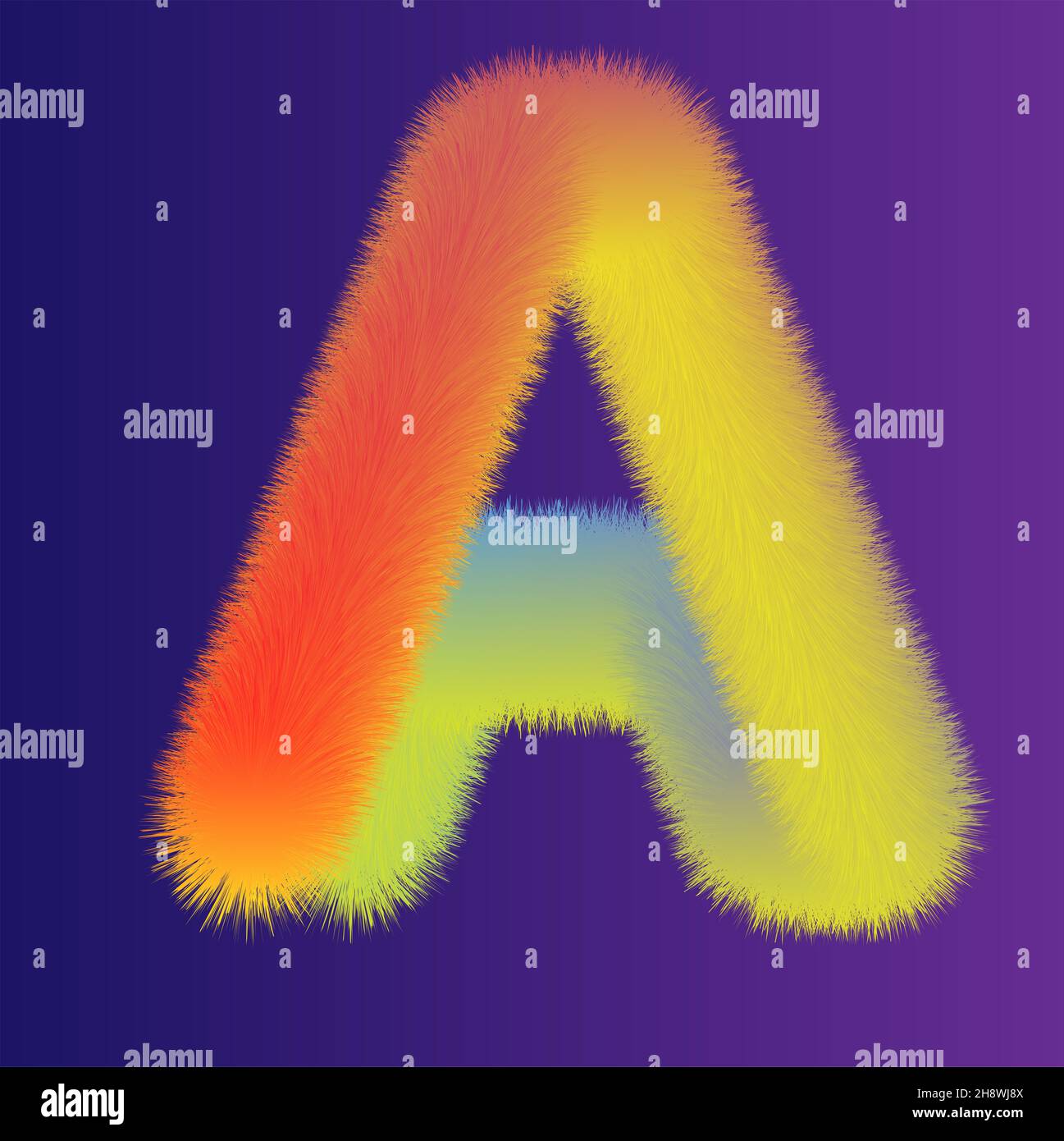 Letter A from fur alphabet Stock Photo - Alamy