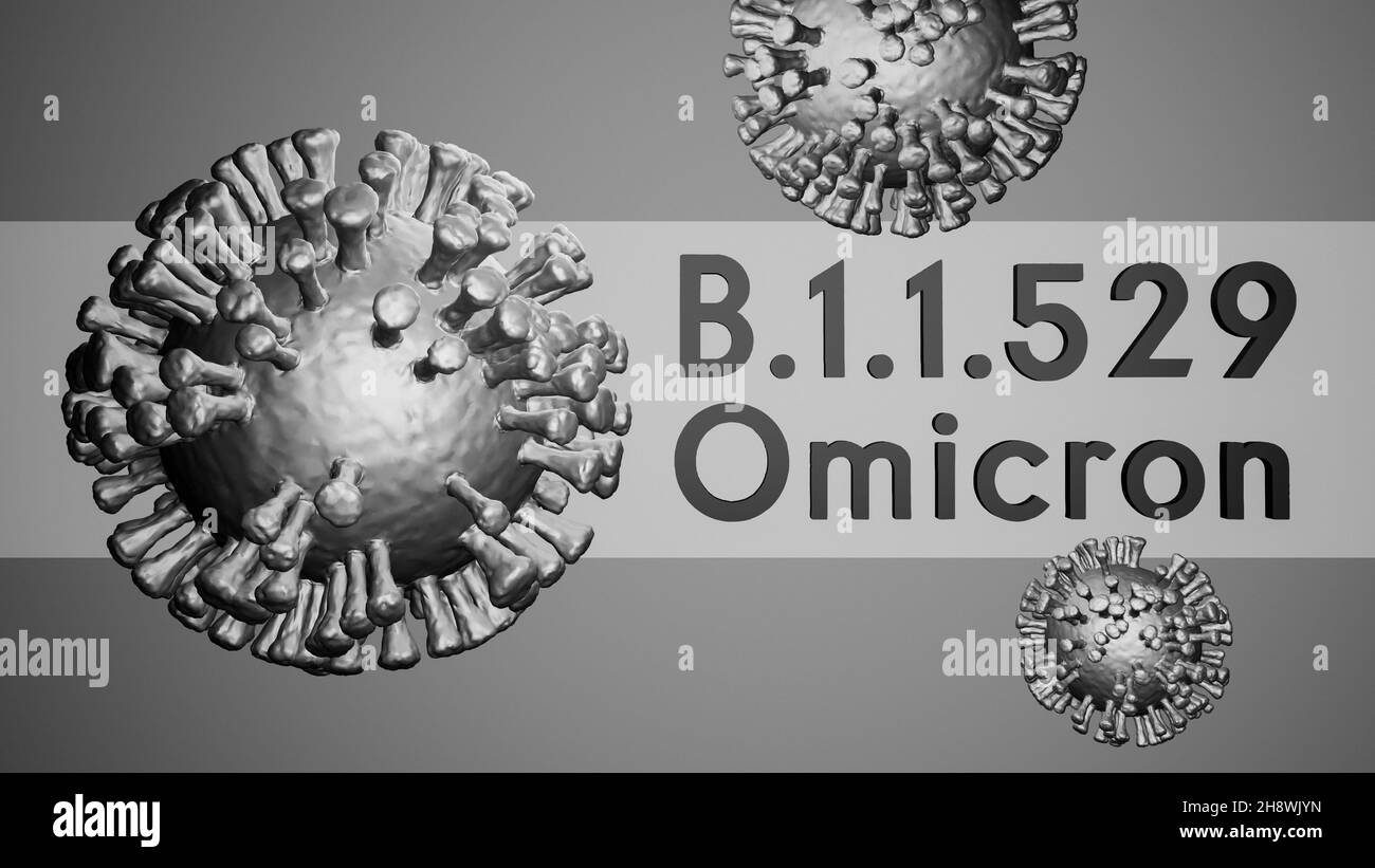 3D illustration of Covid-19 Coronavirus cell, visualization of sars-cov ...