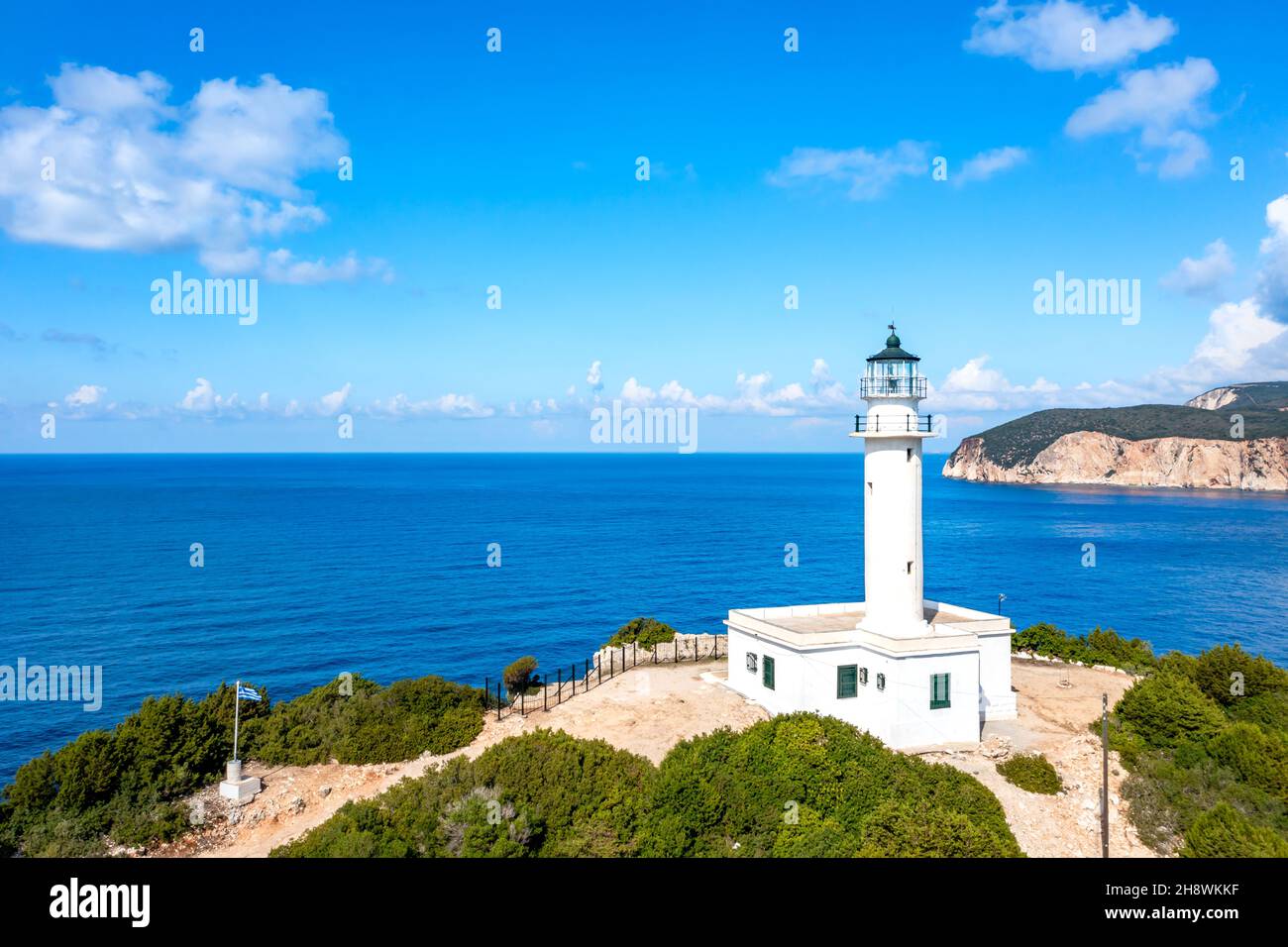 Lighthouse of Cape Lefkada, Lefkada Island, Greece Stock Photo - Alamy