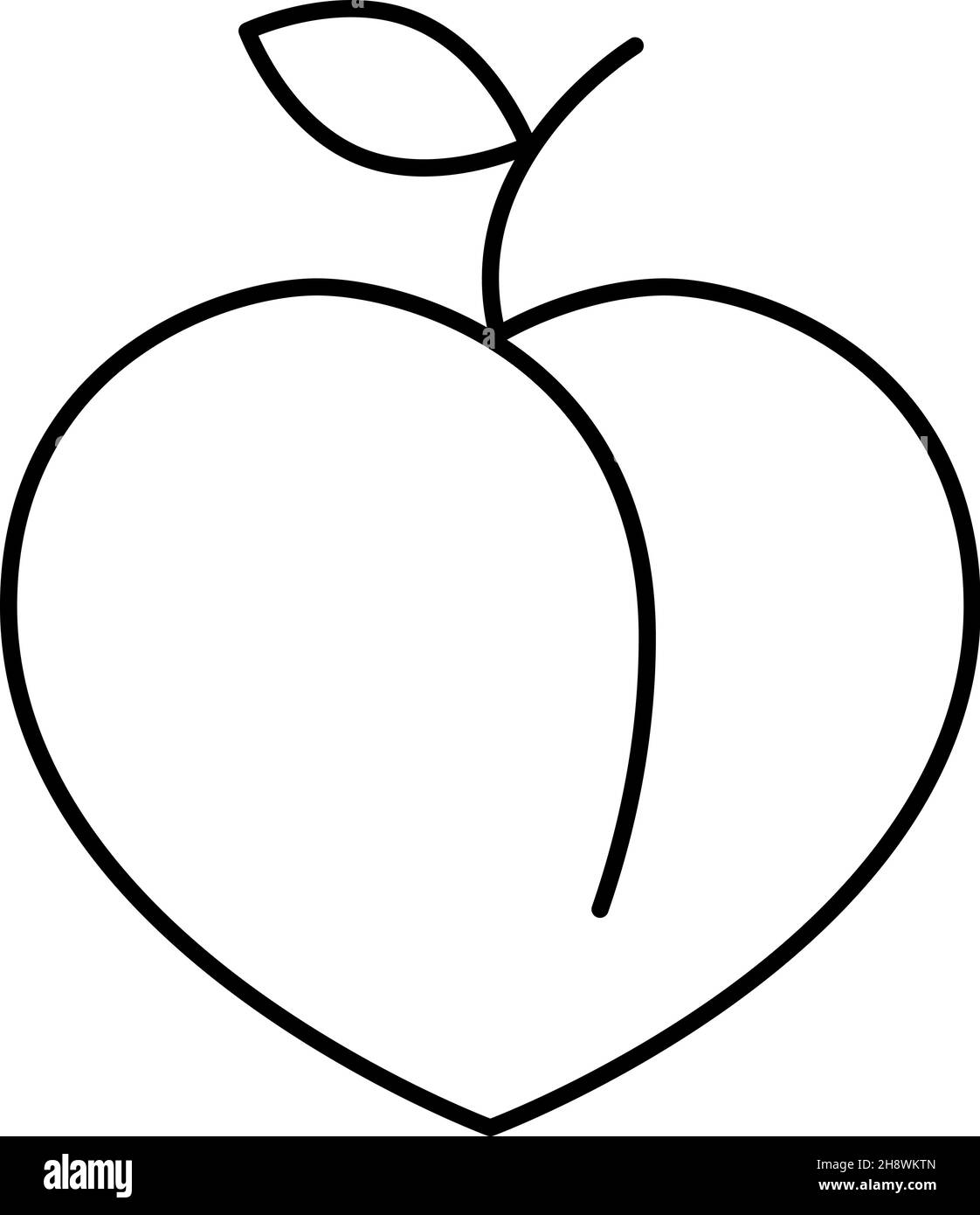 Nectarine peach fruit icon Black and White Stock Photos & Images - Alamy