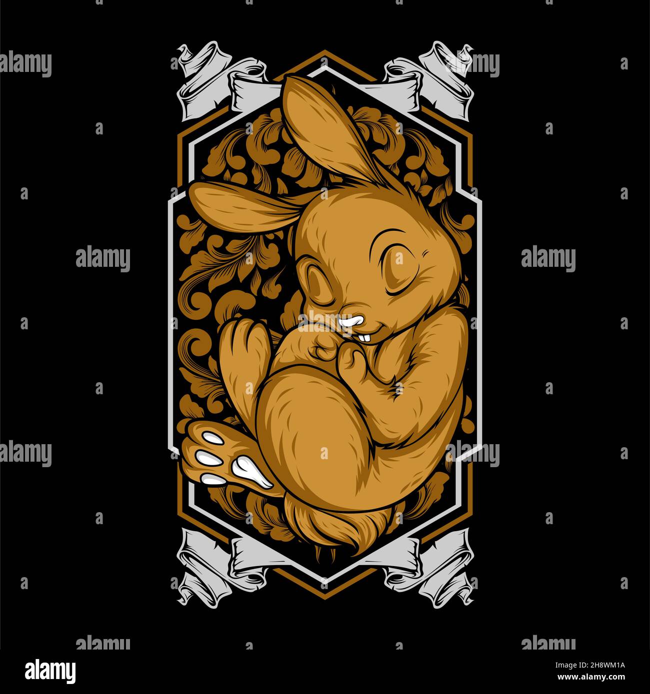 Cute sweet dream rabbit Stock Vector Images - Alamy