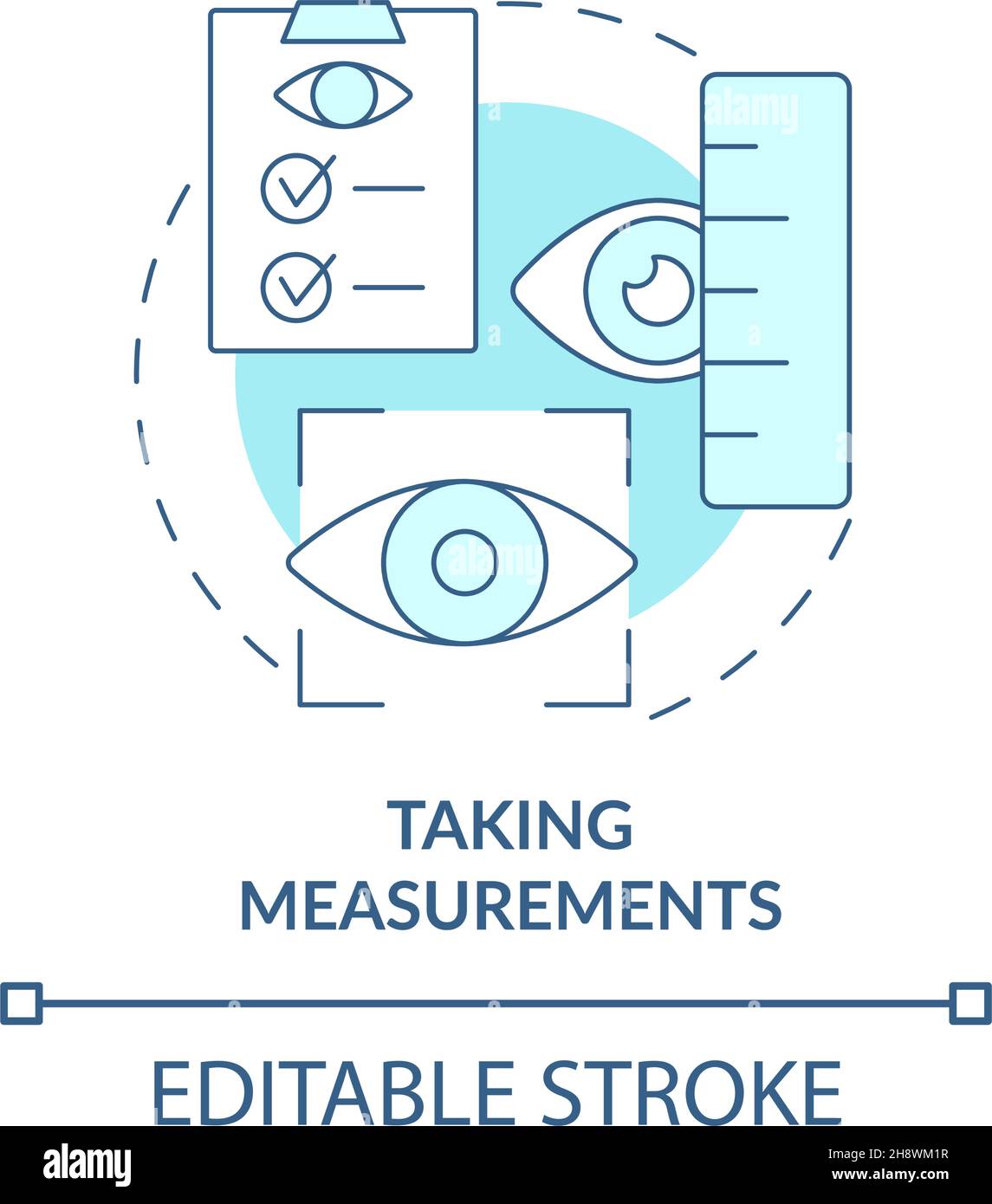 Taking measurements blue concept icon Stock Vector Image & Art - Alamy