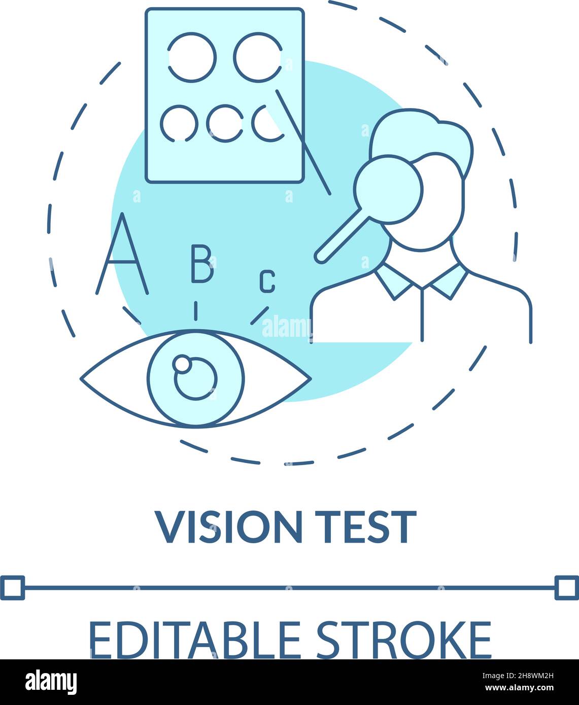 Vision test blue concept icon Stock Vector Image & Art - Alamy