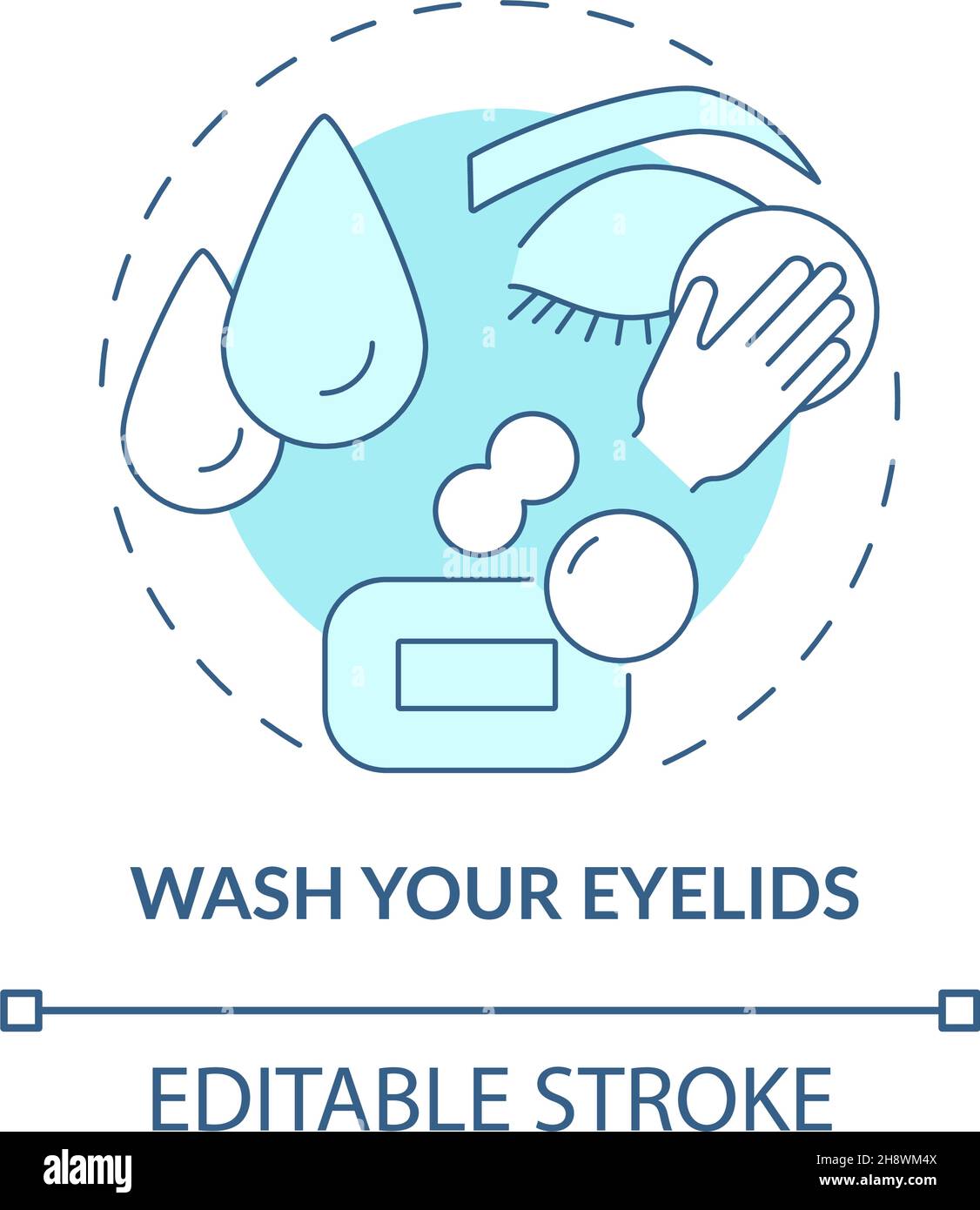Wash your eyelids blue concept icon Stock Vector Image & Art - Alamy