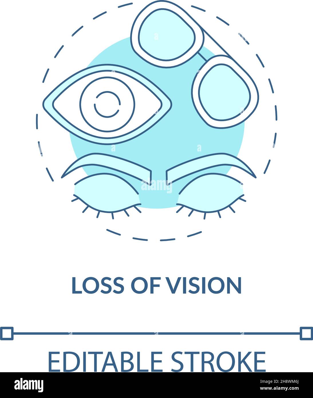 Loss of vision blue concept icon Stock Vector Image & Art - Alamy