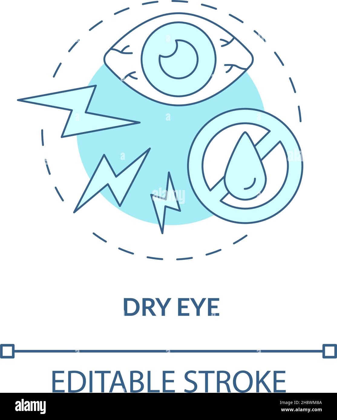 Dry eye blue concept icon Stock Vector Image & Art - Alamy