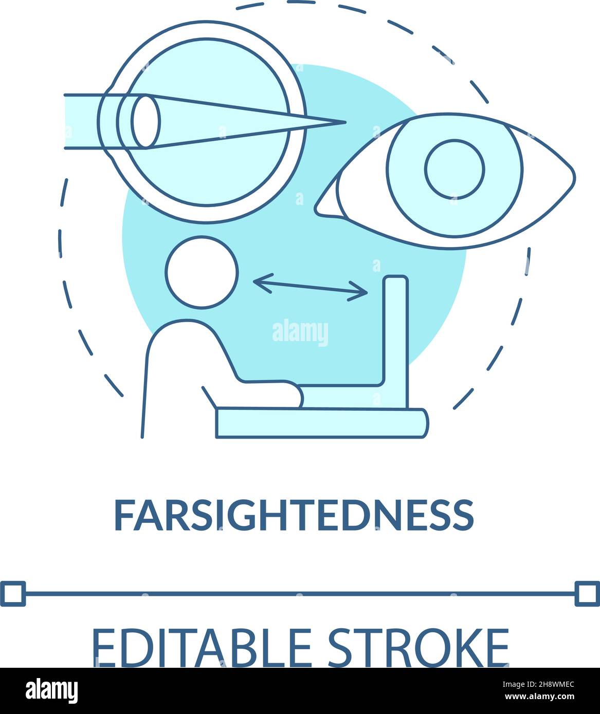 Farsightedness blue concept icon Stock Vector Image & Art - Alamy