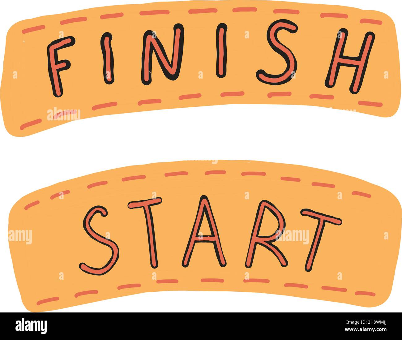 finish, start. Simple flat illustrations for games. Nadpi for ...