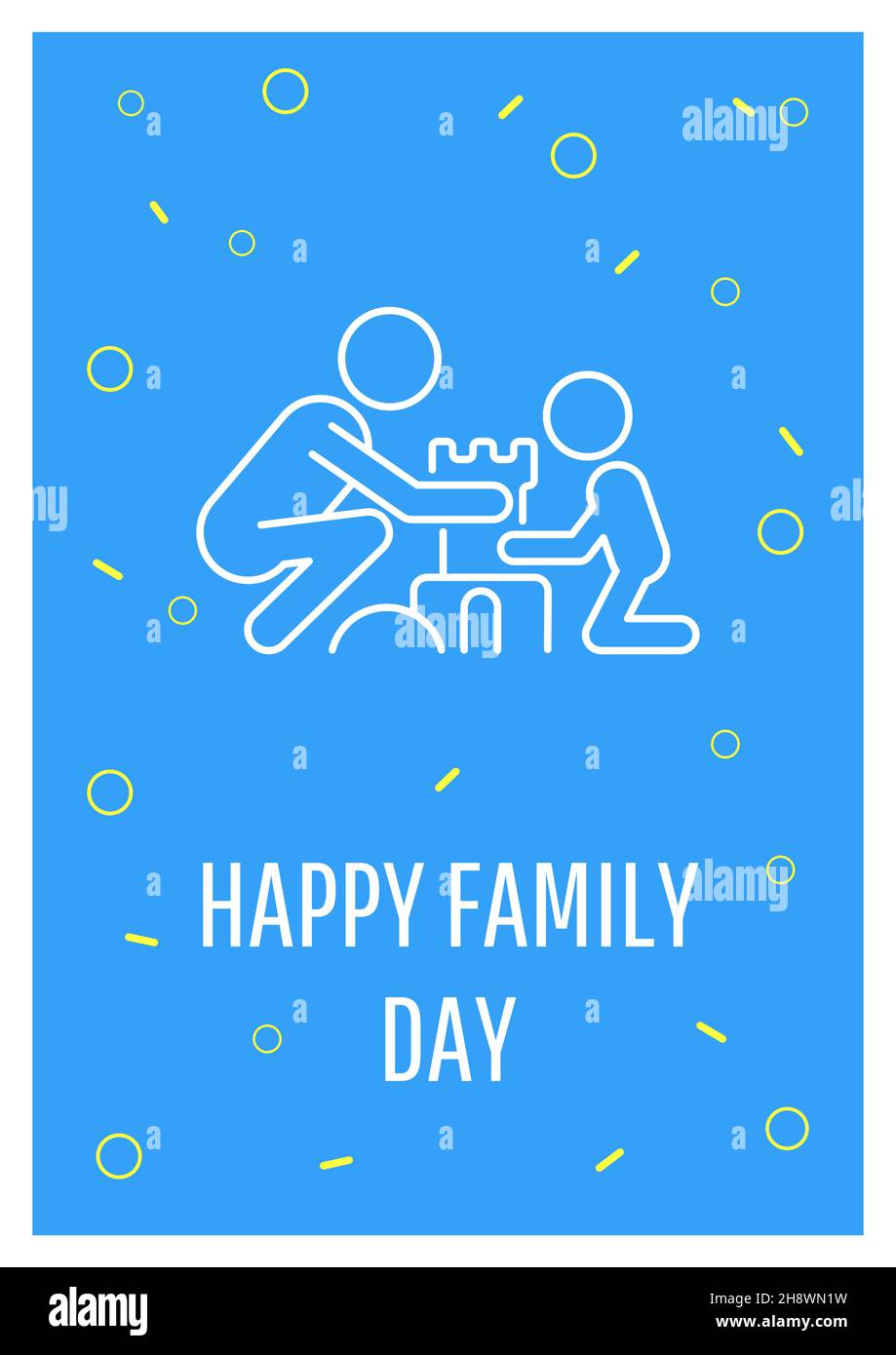 Celebrate family day postcard with linear glyph icon Stock Vector Image ...