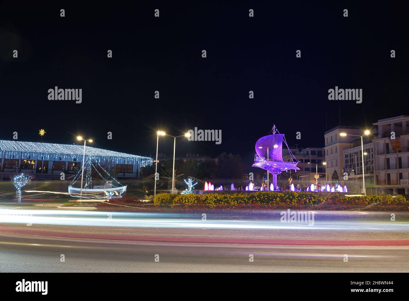 Volos, Greece, the beautiful city of Volos decorated for the Christmas ...