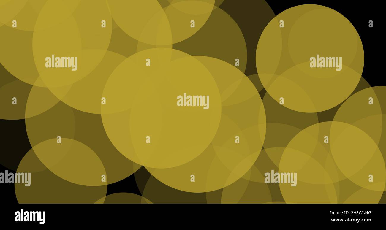 Full frame of golden spotted lens flare abstract pattern on black ...