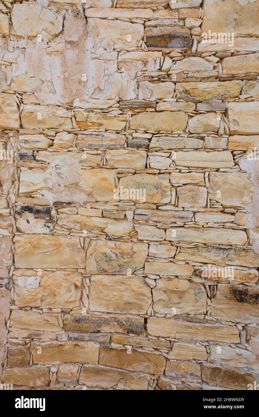 Village house wall showing layers of stone. Cyprus Stock Photo - Alamy