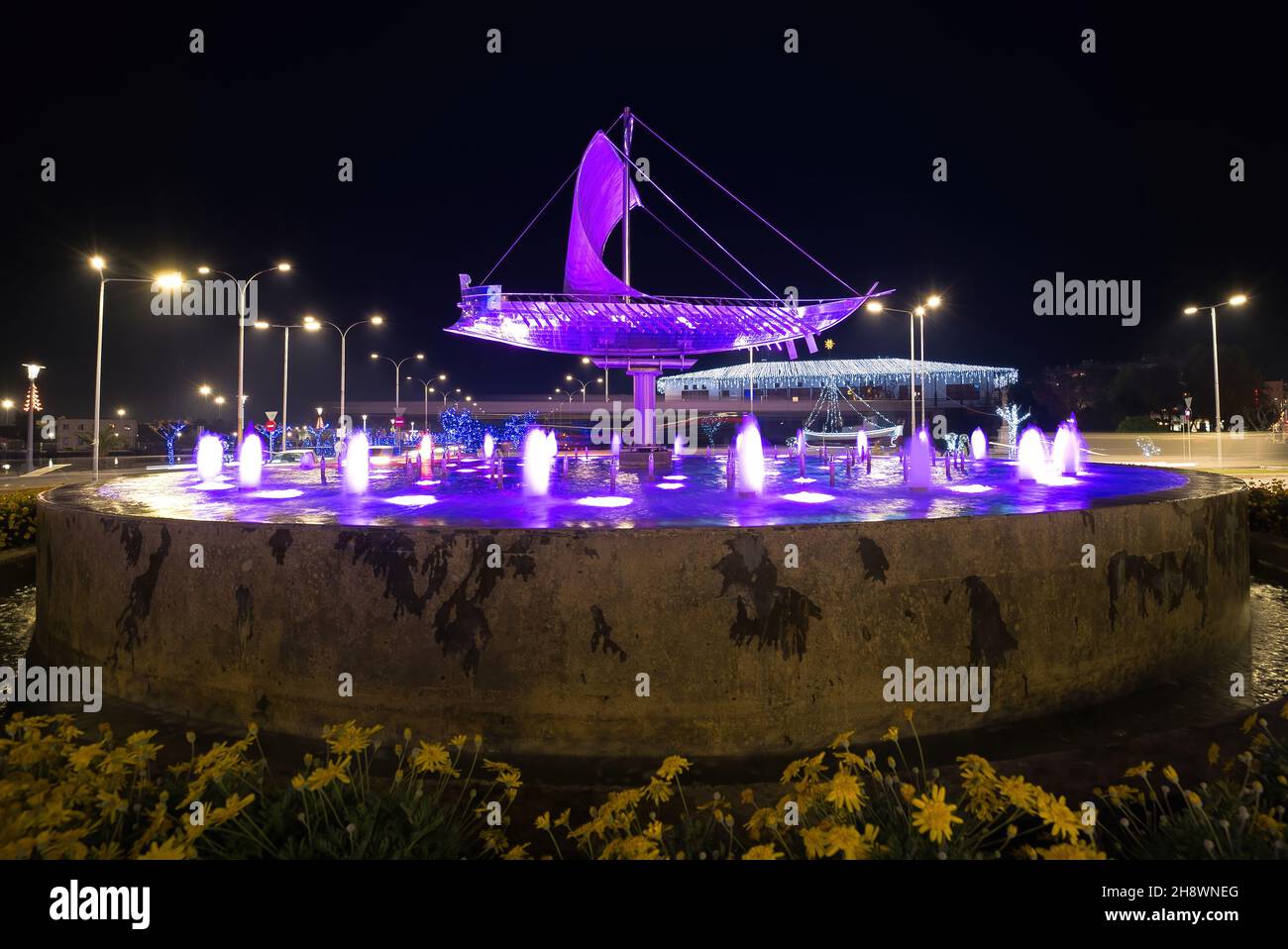 Volos, Greece, the beautiful city of Volos decorated for the Christmas ...
