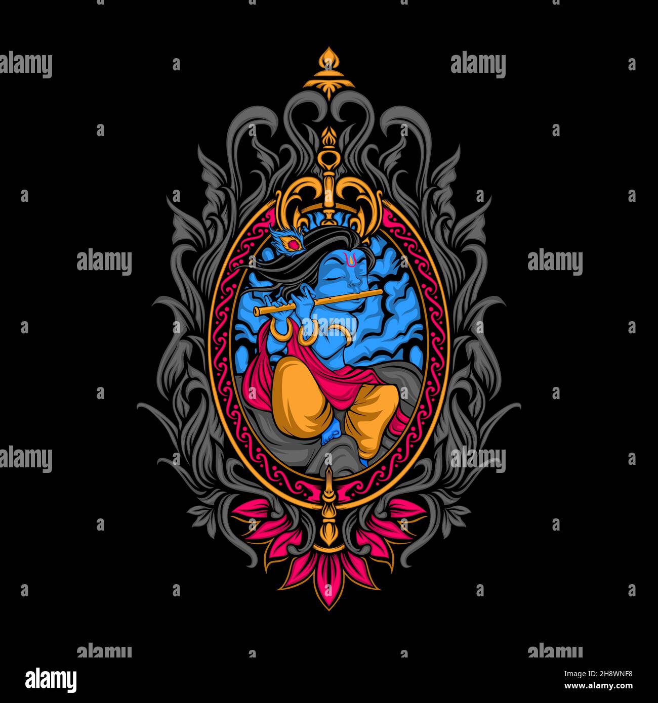 Krishna vector vectors hi-res stock photography and images - Alamy