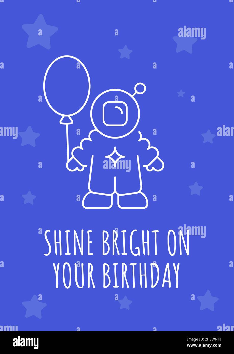 Keep sparkling on birthday postcard with linear glyph icon Stock Vector ...