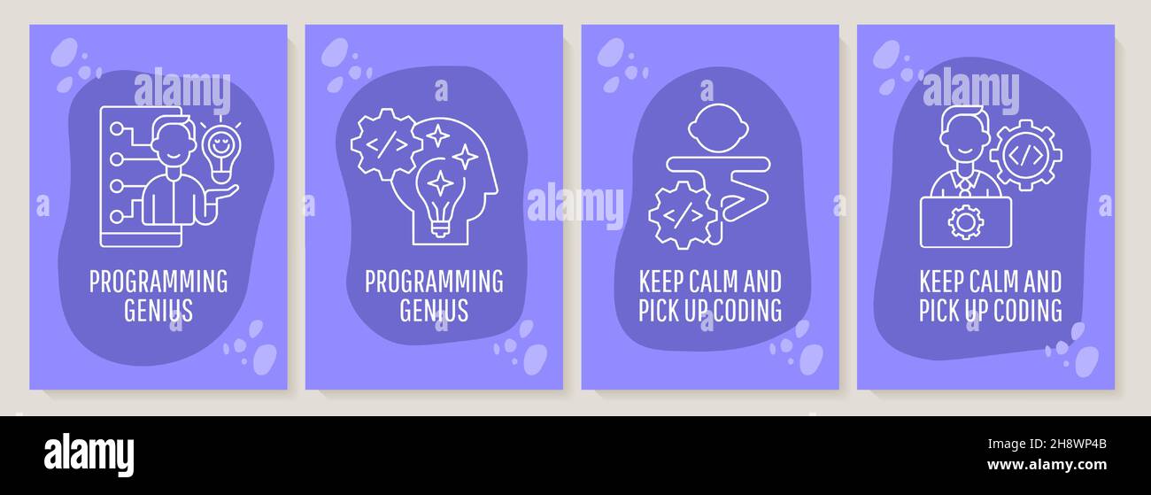 Celebrate happy programmer day postcard with linear glyph icon set ...