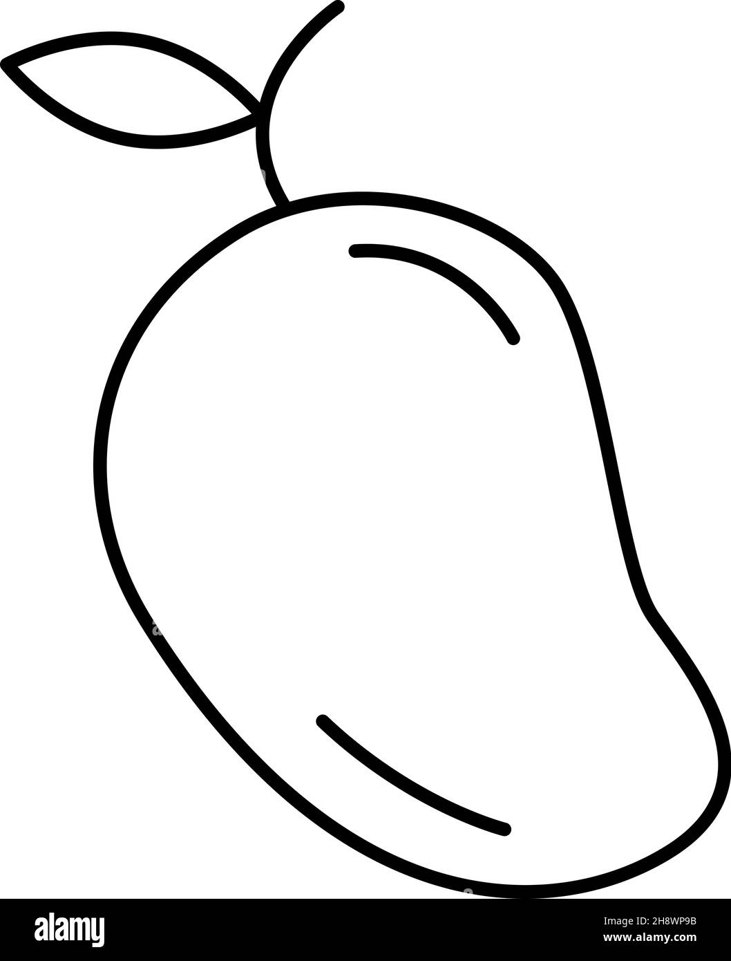 Fresh ripe mango green Black and White Stock Photos & Images - Alamy