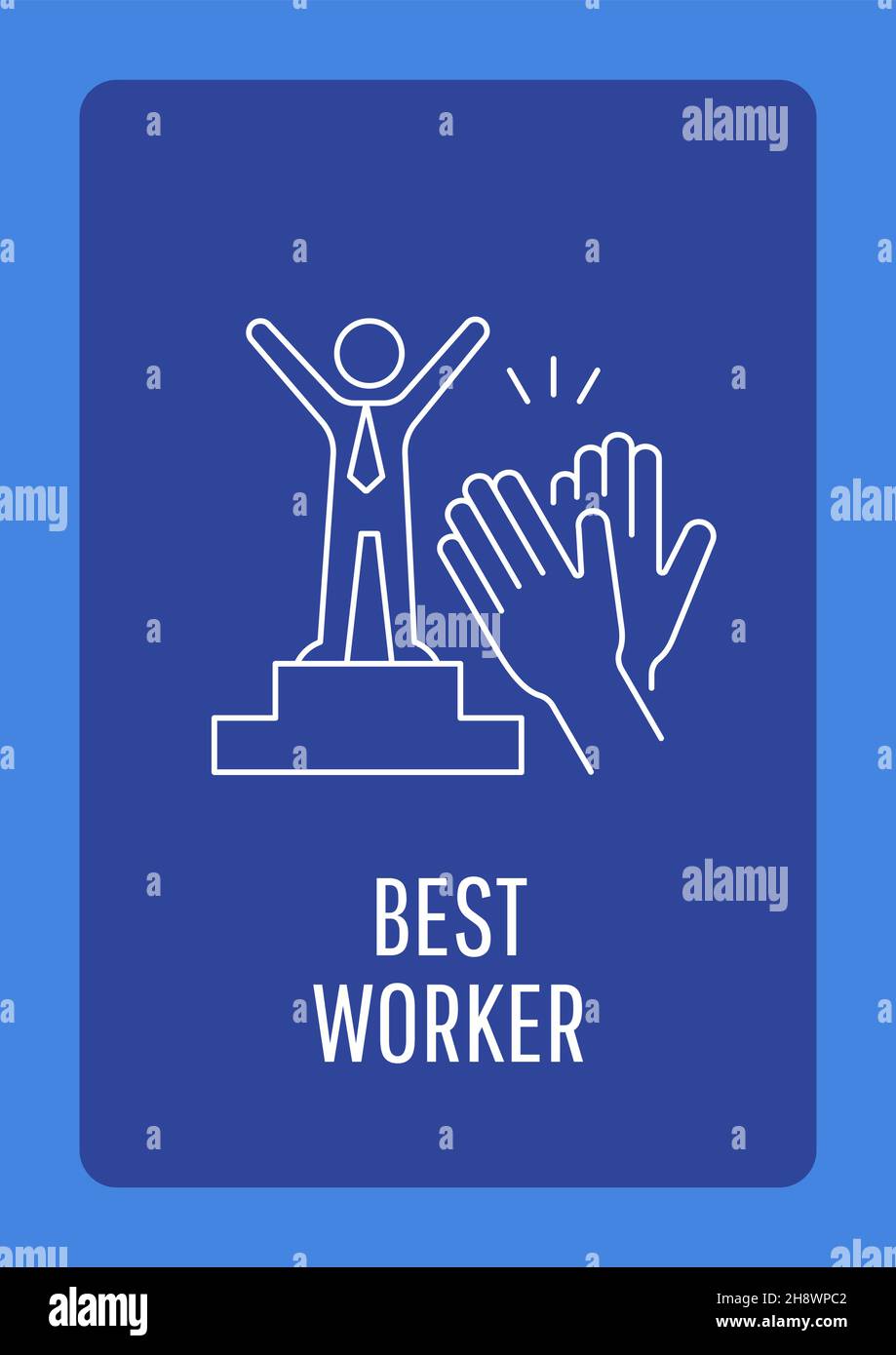 Best employee postcard with linear glyph icon Stock Vector Image & Art ...