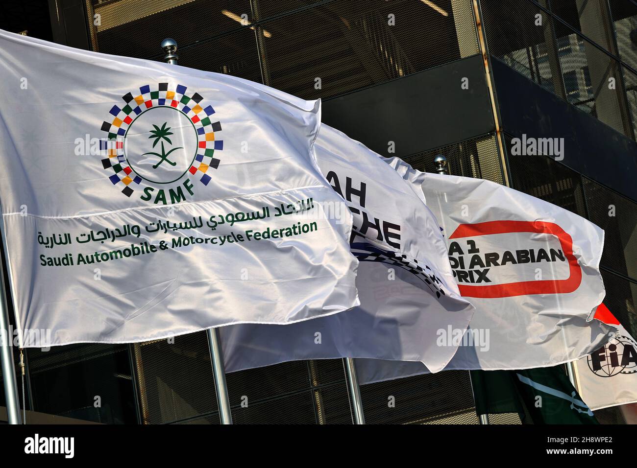 Jeddah, Saudi Arabia. 02nd Dec, 2021. Circuit atmosphere - flags. Saudi ...