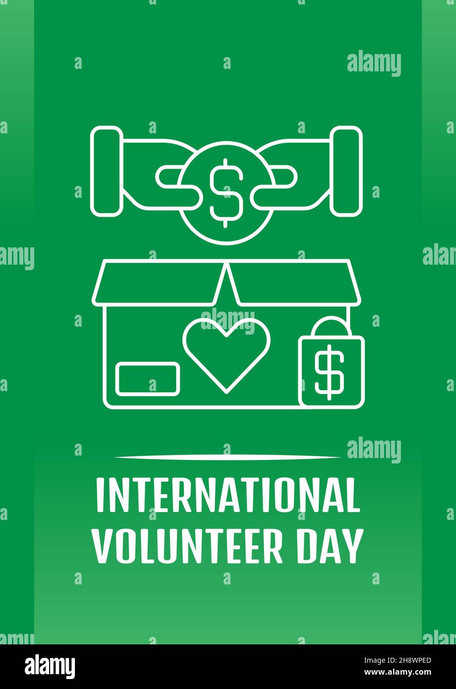 Recognizing voluntary contributions postcard with linear glyph icon ...